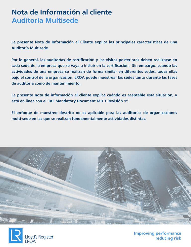 Auditorías Multisede