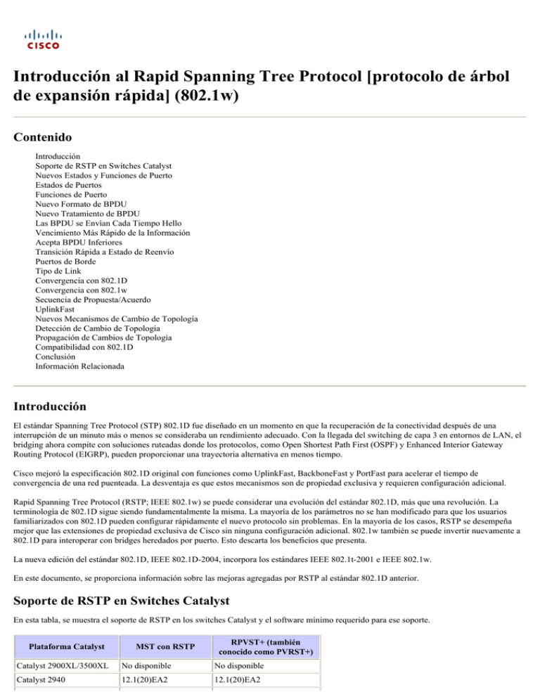 Introducción al Rapid Spanning Tree Protocol [protocolo de