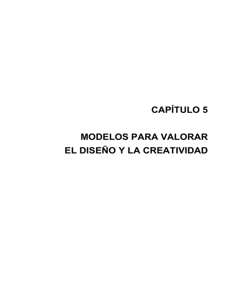 capítulo 5 modelos para valorar el diseño y la creatividad