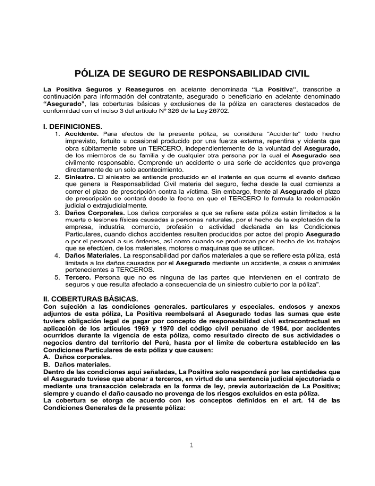 10. Seguro Condicionado Responsabilidad Civil