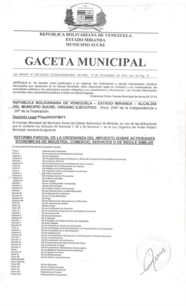GACETA MUIüCIPAL - Alcaldía del Municipio Sucre