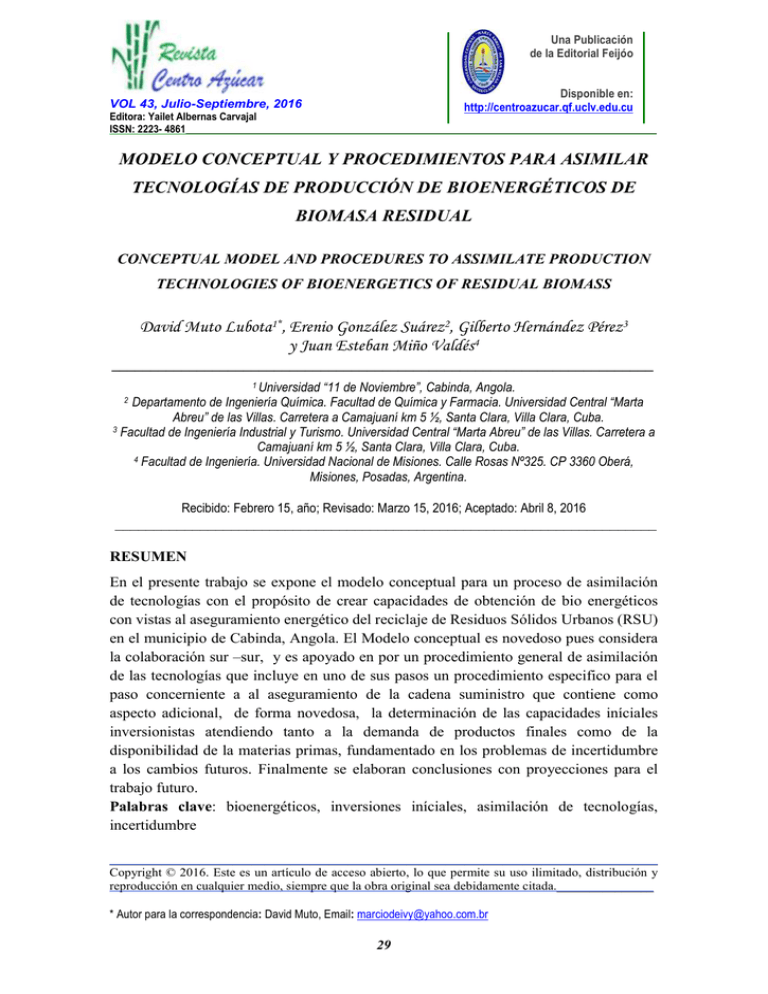 MODELO CONCEPTUAL Y PROCEDIMIENTOS PARA ASIMILAR