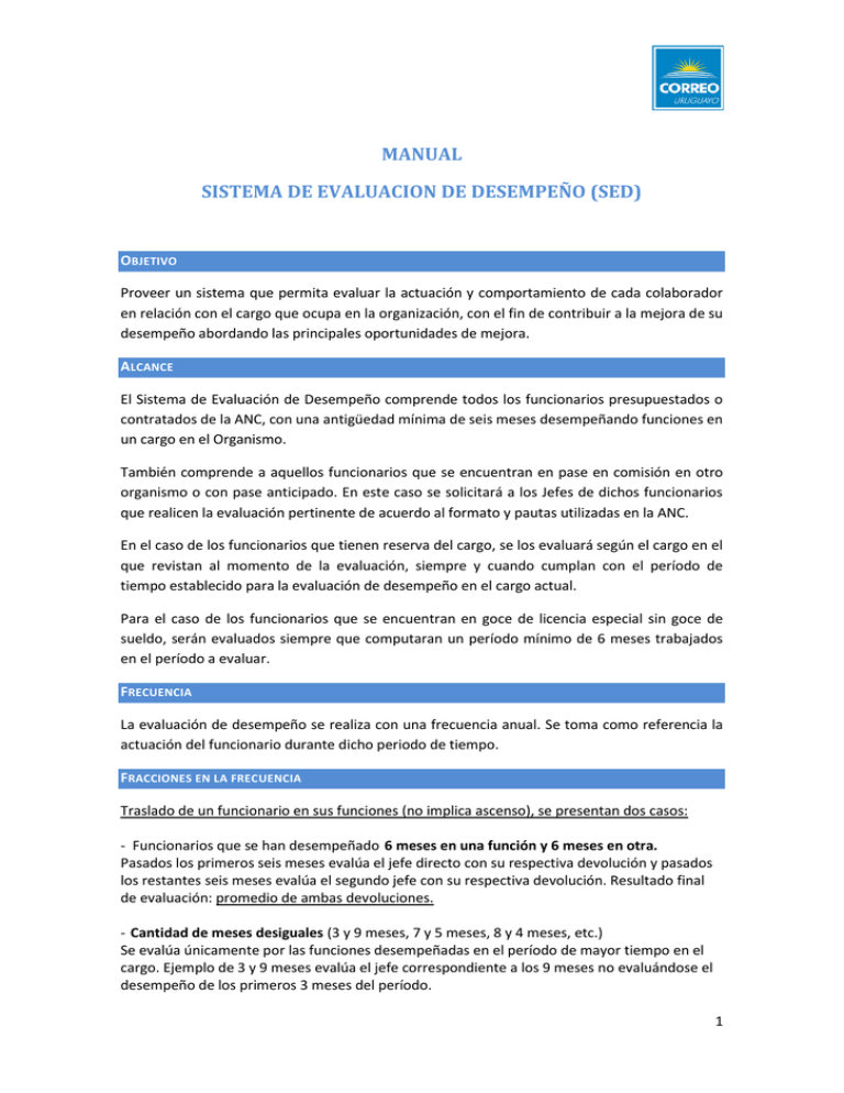 Manual del Sistema de Evaluación de Desempeño