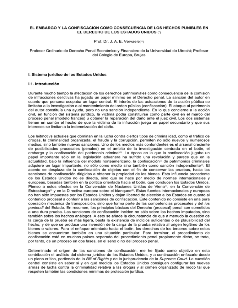 EL EMBARGO Y LA CONFISCACION COMO CONSECUENCIA DE