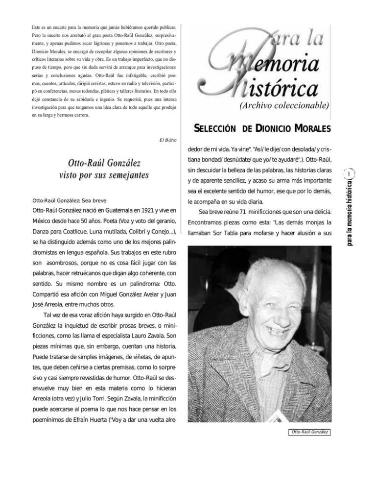 Otto-Raúl González visto por sus semejantes