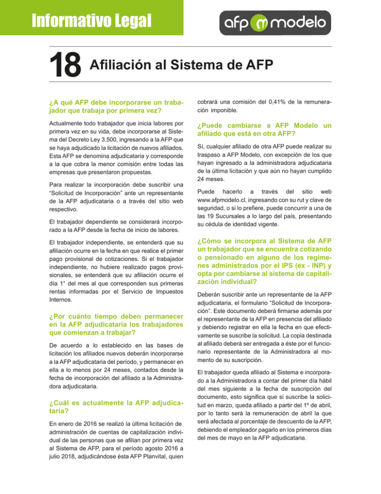 Afiliación - AFP Modelo
