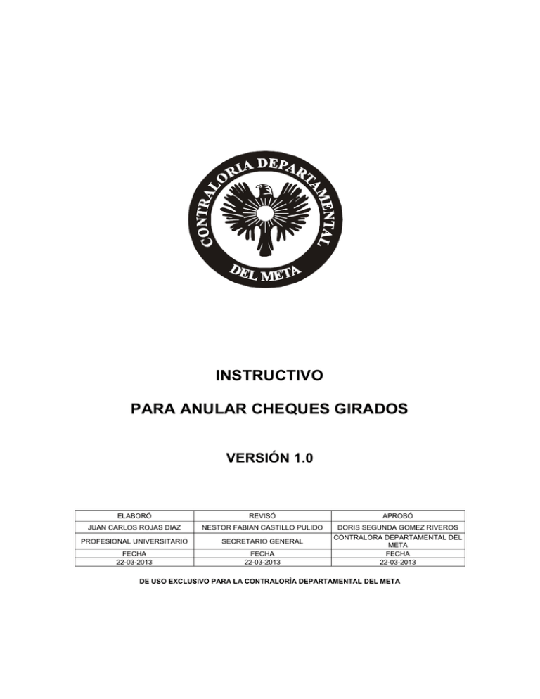 instructivo para anular cheques girados