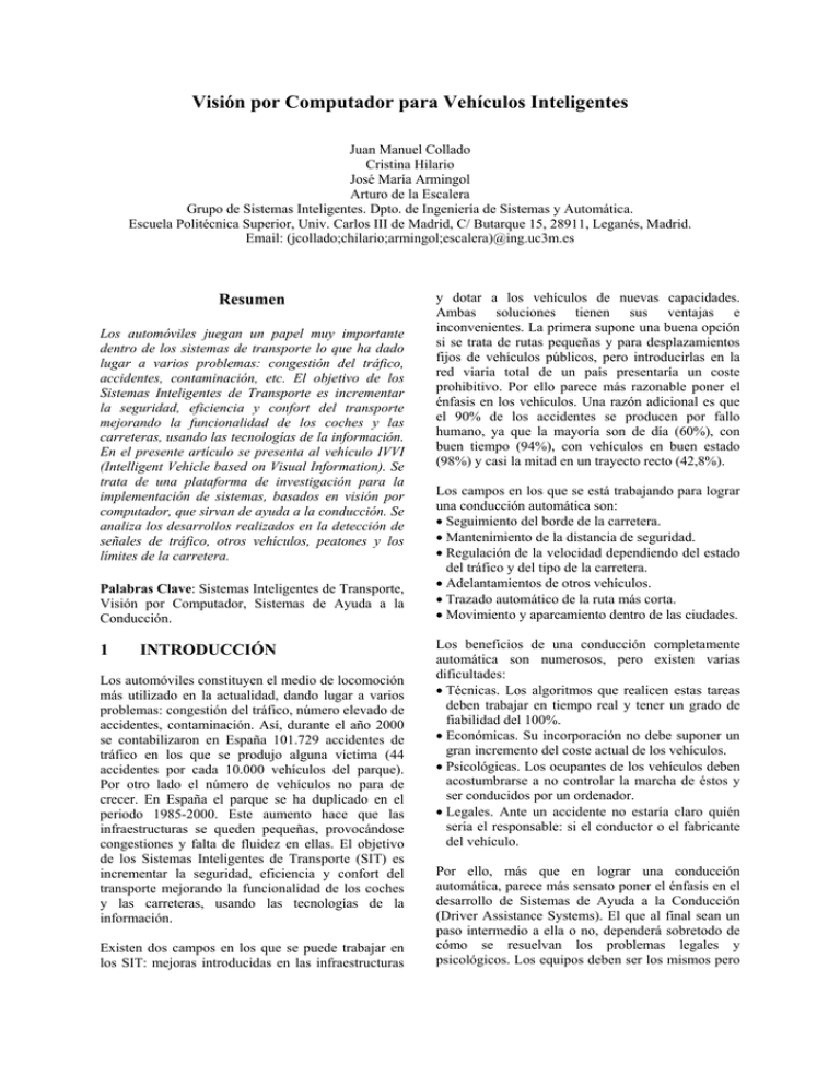 Visión por Computador para Vehículos Inteligentes