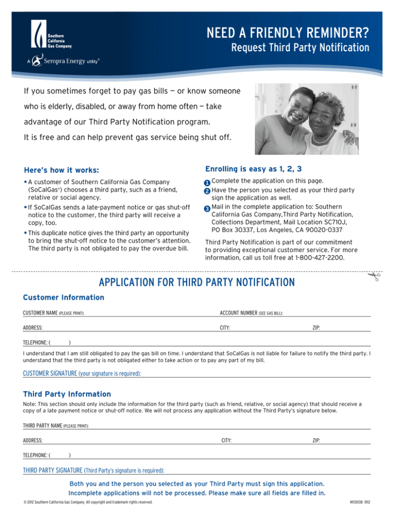 Request Third Party Notification