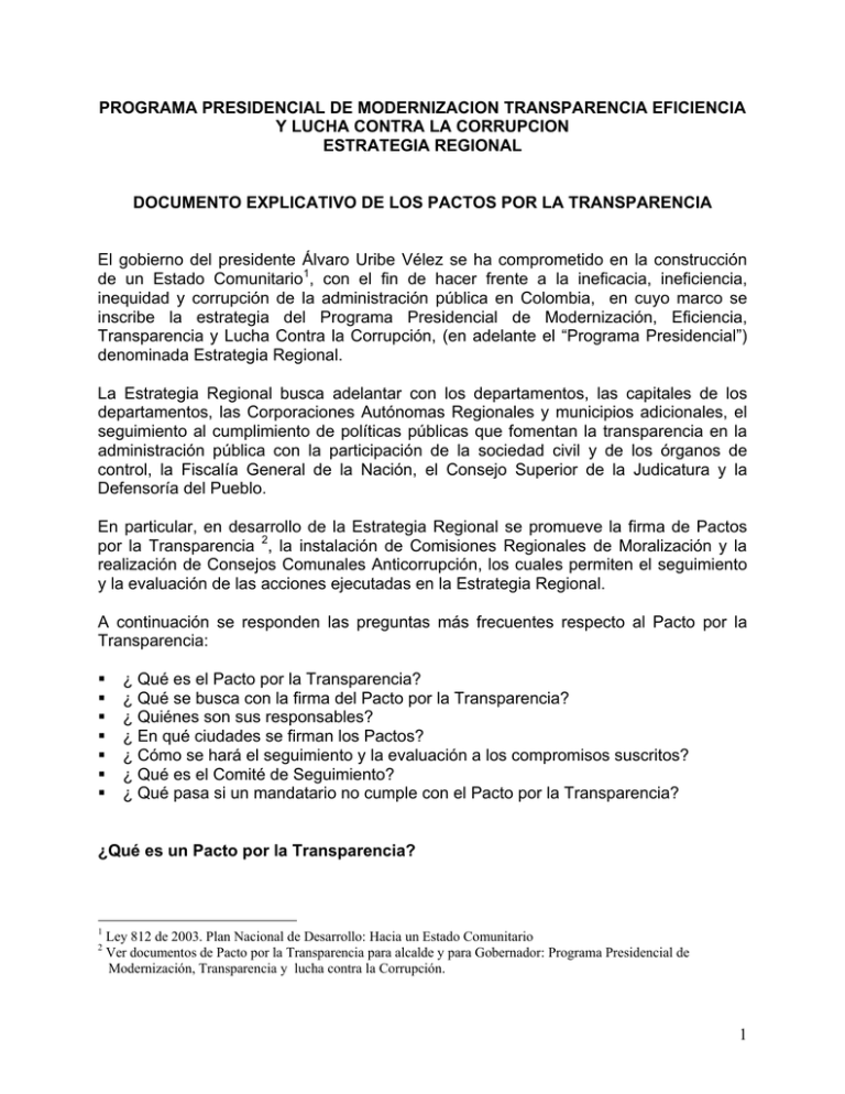 1 programa presidencial de modernizacion transparencia eficiencia