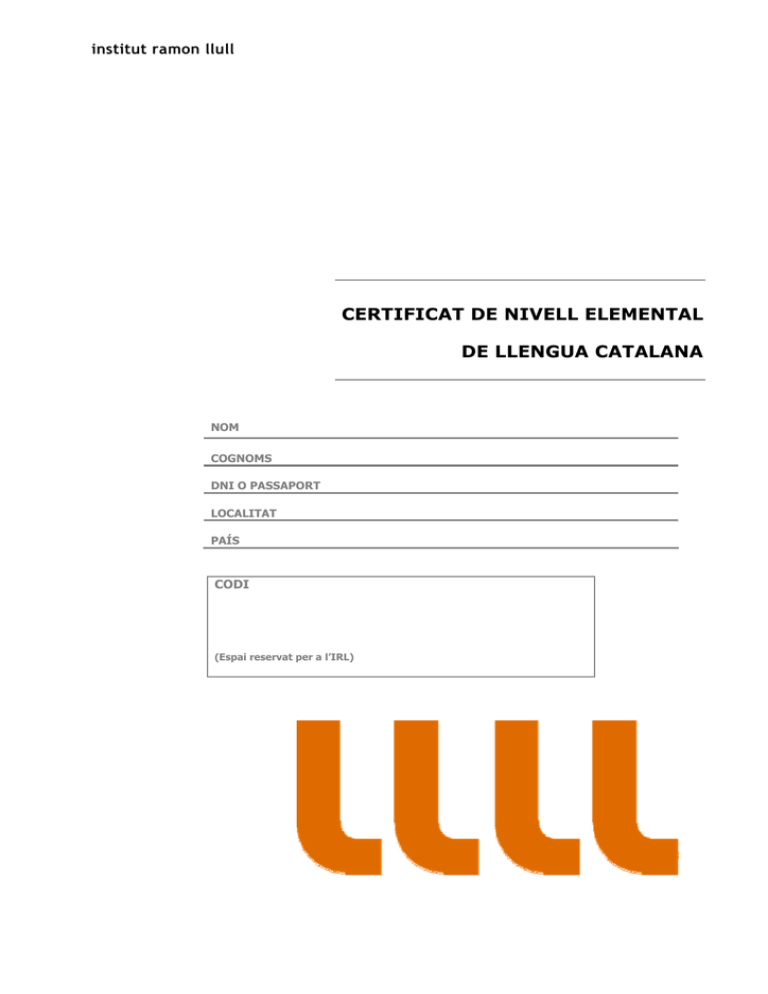 Model 1 - Institut Ramon Llull