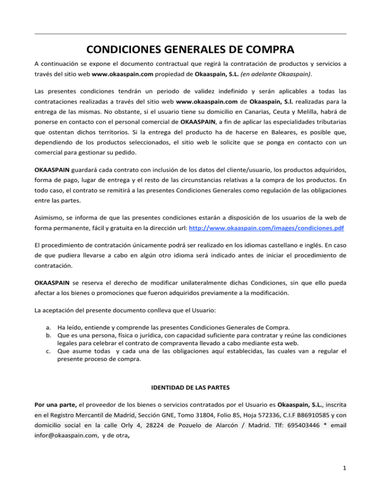 Condiciones generales de compra