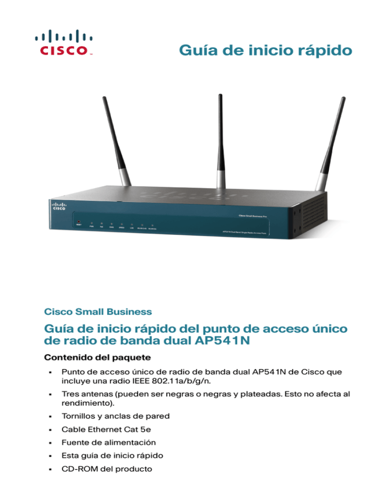 Guía de inicio rápido del punto de acceso único