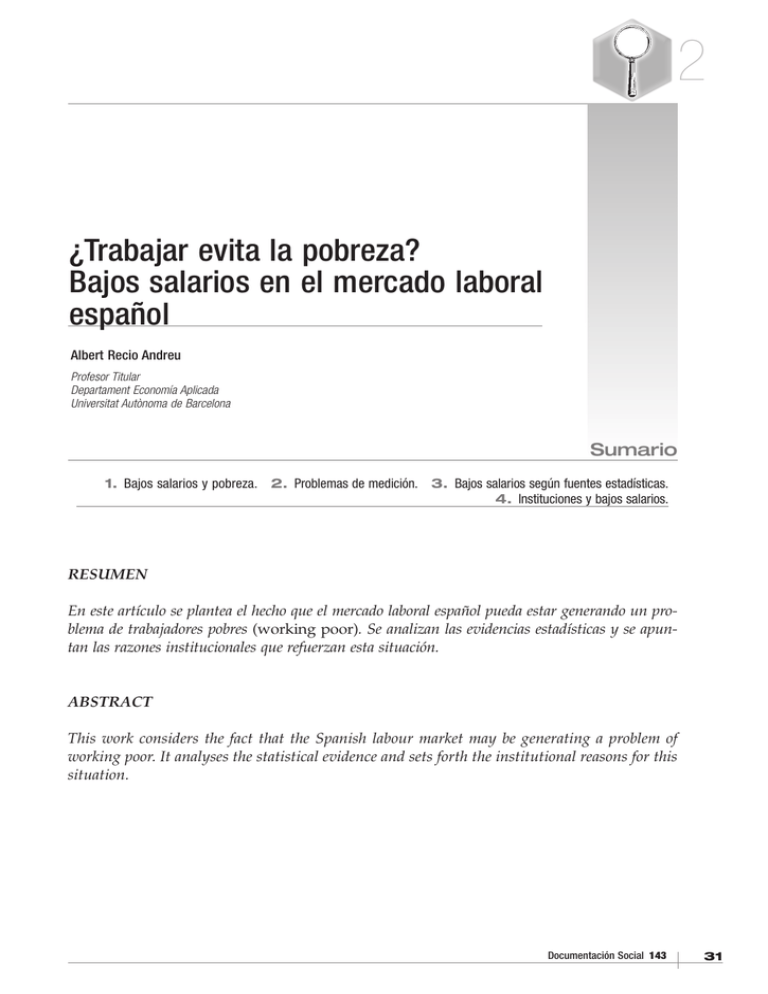 ¿Trabajar evita la pobreza? Bajos salarios en el mercado laboral