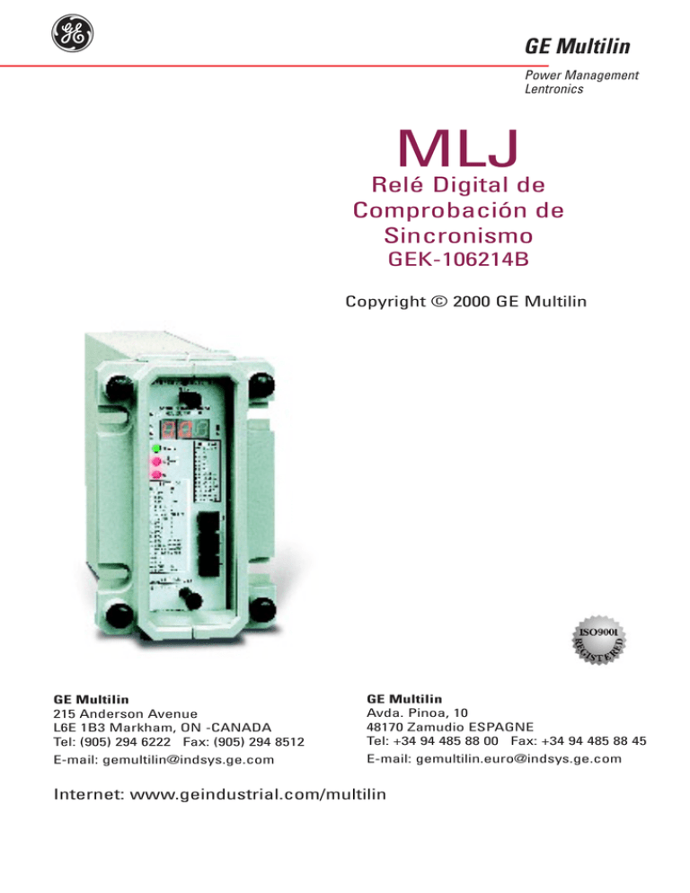 GE Multilin Relé Digital de Comprobación de Sincronismo