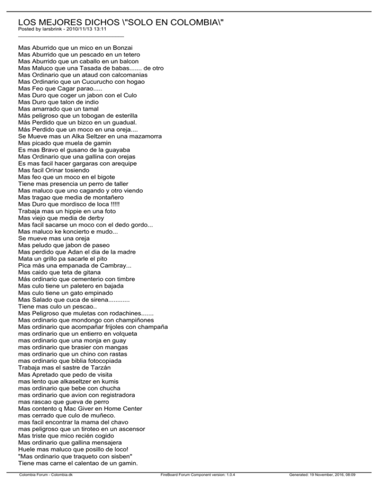 los mejores dichos \"solo en colombia\"