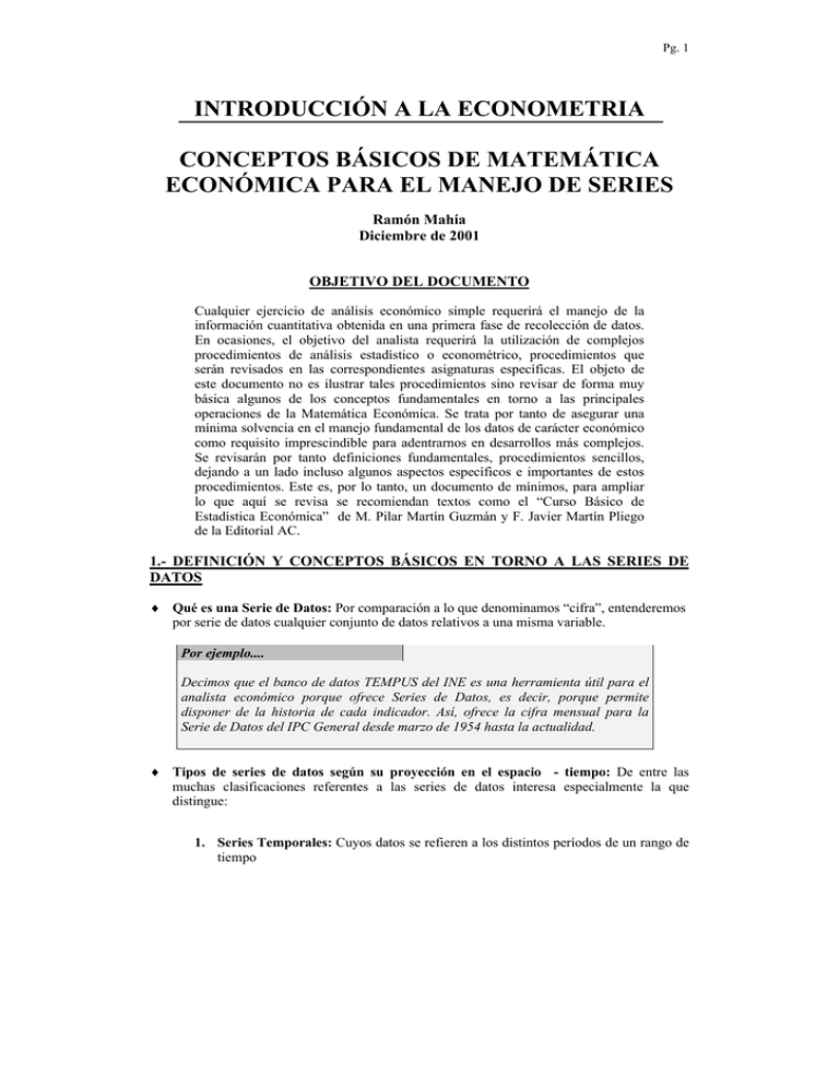 introducción a la econometria conceptos básicos de matemática