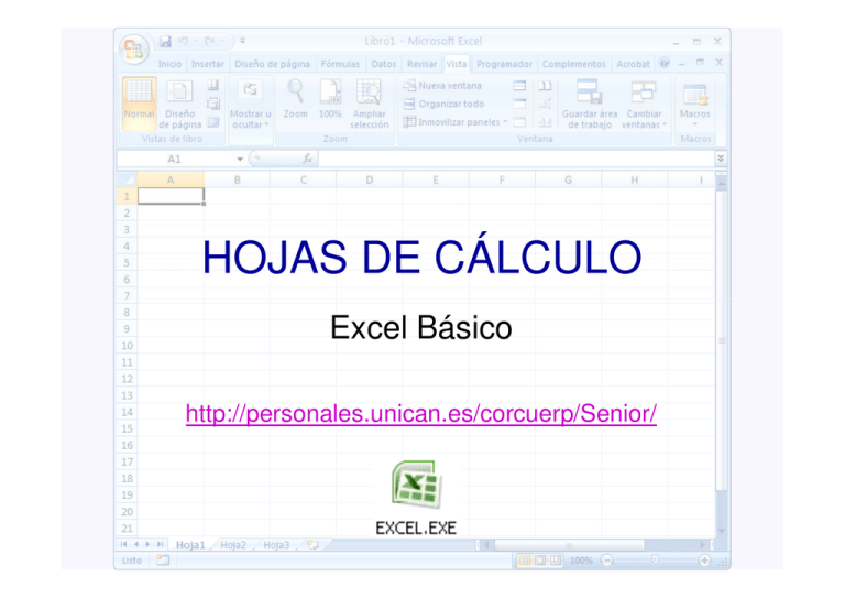 hojas de cálculo