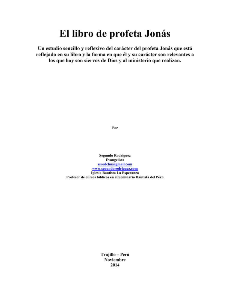 El libro de Jonás - Segundo Rodriguez