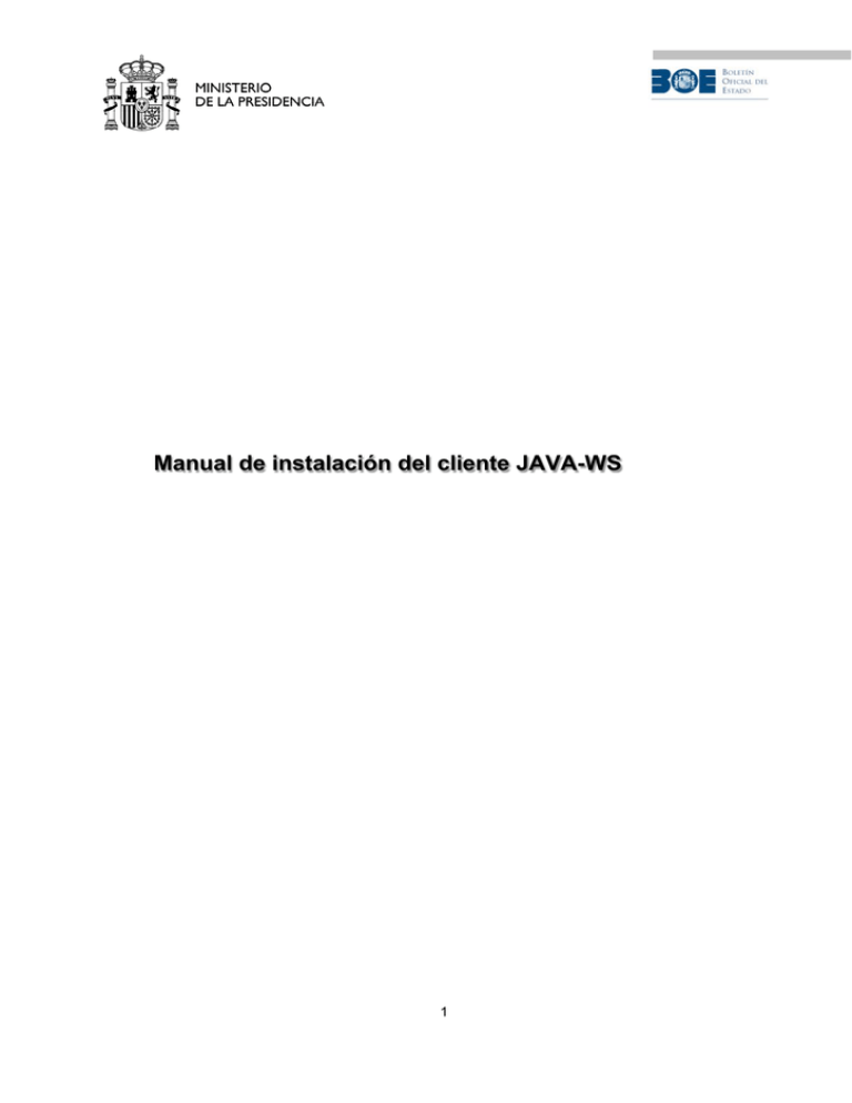 Manual de instalación del cliente JAVA-WS
