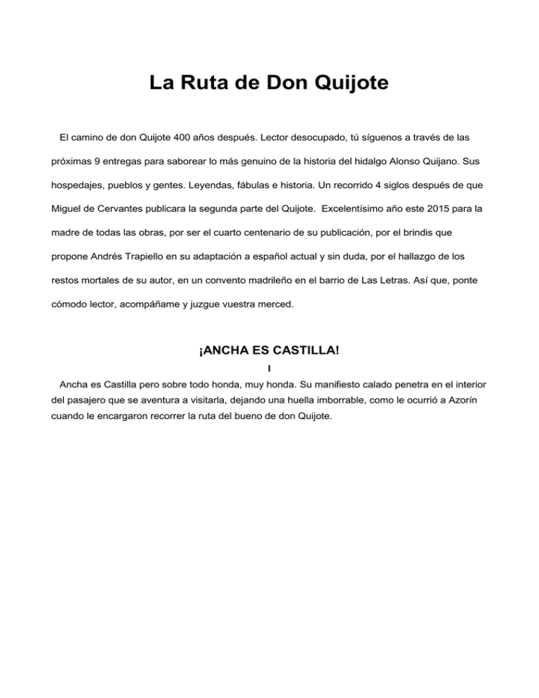 La Ruta de Don Quijote