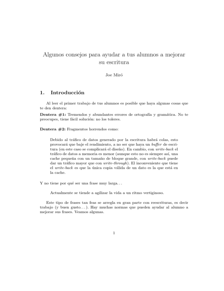 Cómo ayudar a tus alumnos a mejorar su escritura