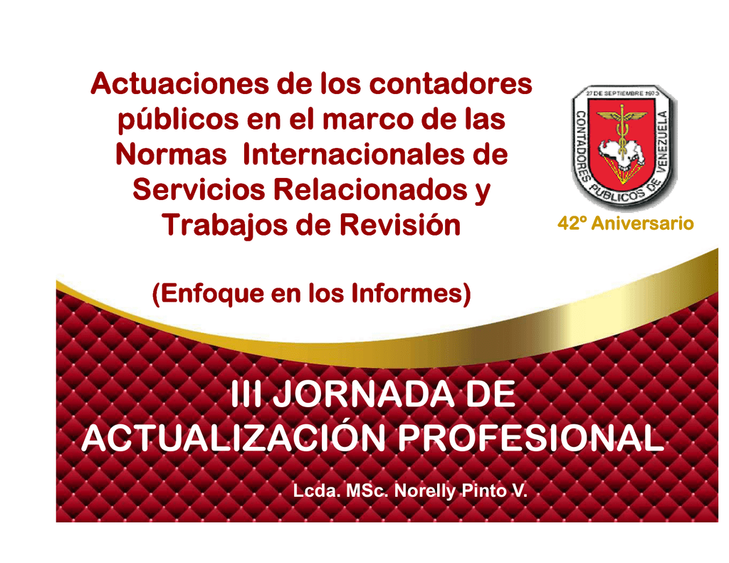 NISR 4410 y 4400 - Colegio de Contadores Públicos del Distrito