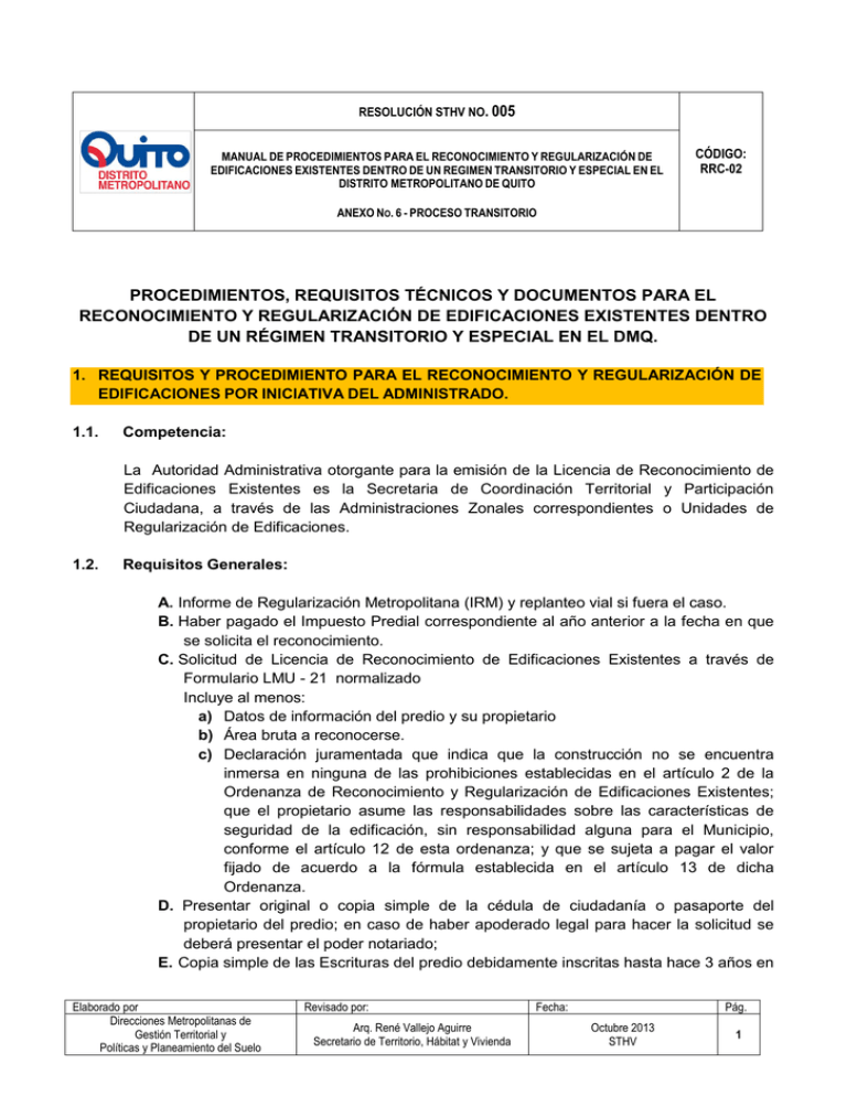Procedimiento 2 Ord 434 - STHV