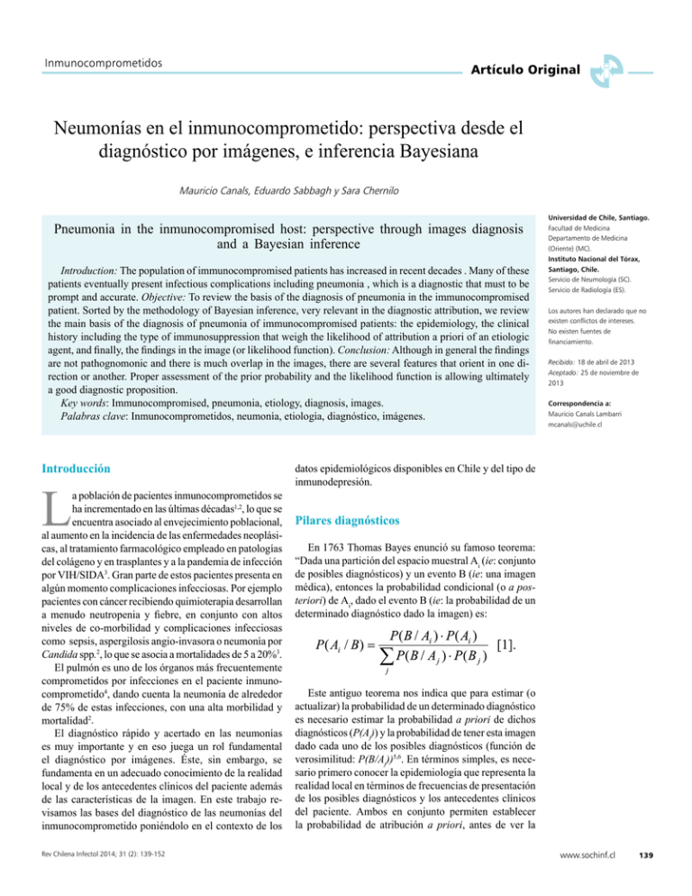 Neumonías en el inmunocomprometido: perspectiva desde el