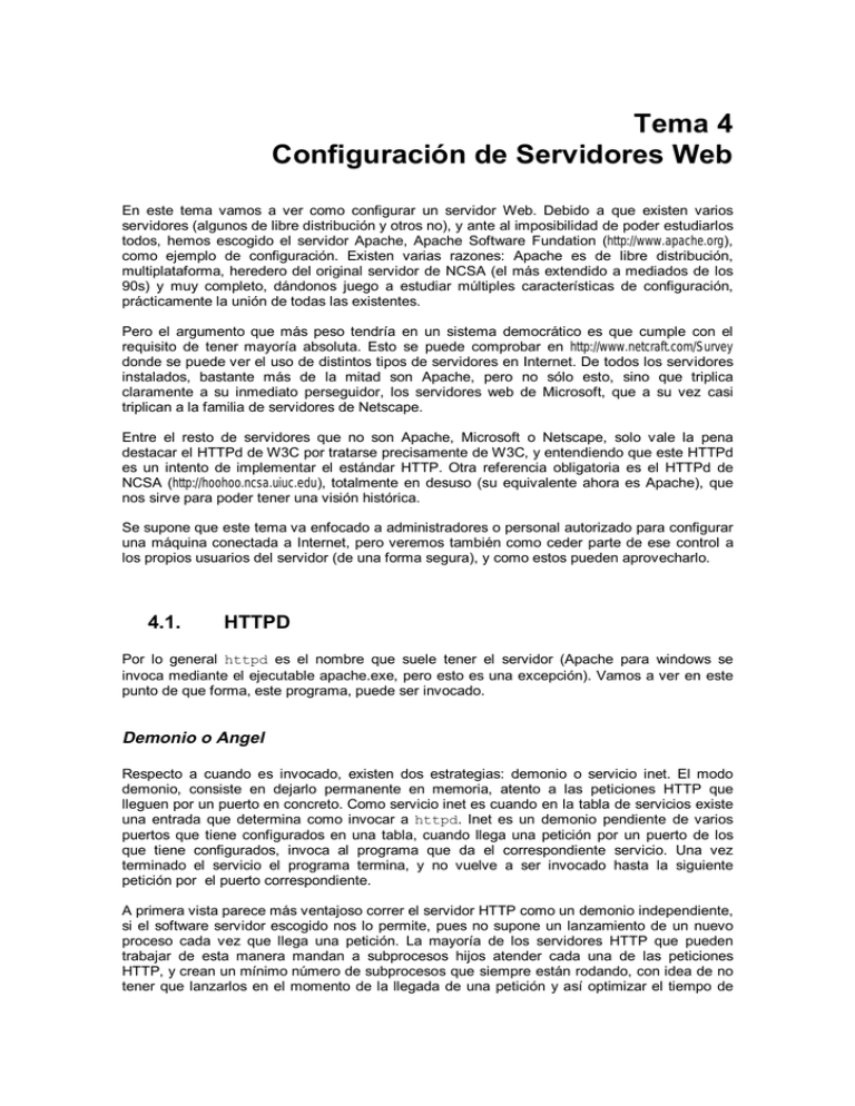 Tema 4 Configuración de Servidores Web