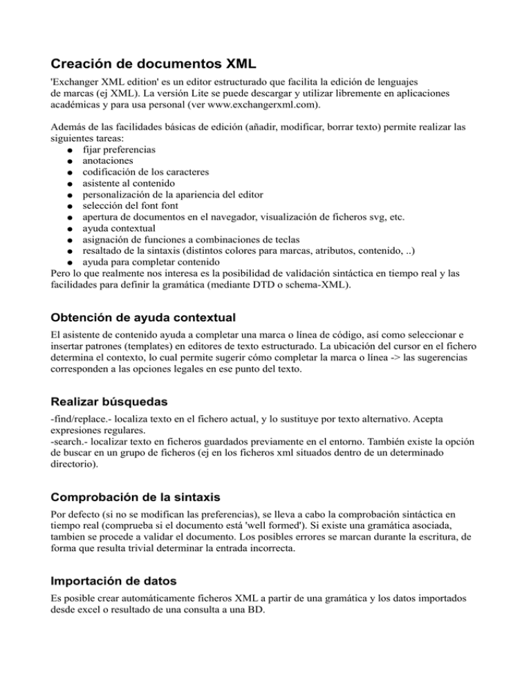 Creación de documentos XML