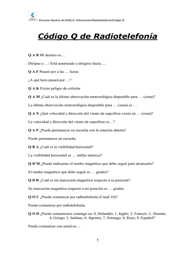 Código Q de Radiotelefonía