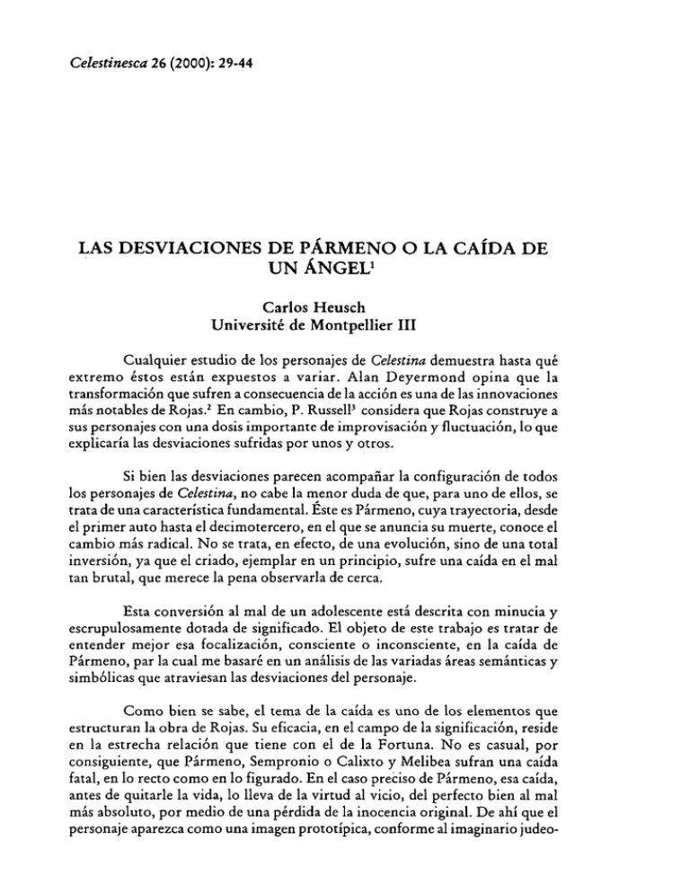Las desviaciones de Pármeno o la caída de un ángel