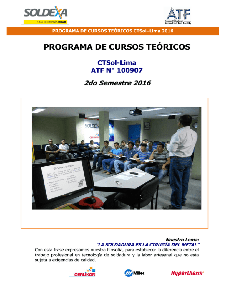 programa de cursos teóricos