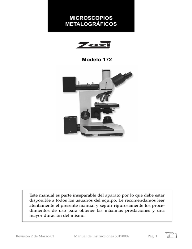 MICROSCOPIOS METALOGRÁFICOS Modelo 172