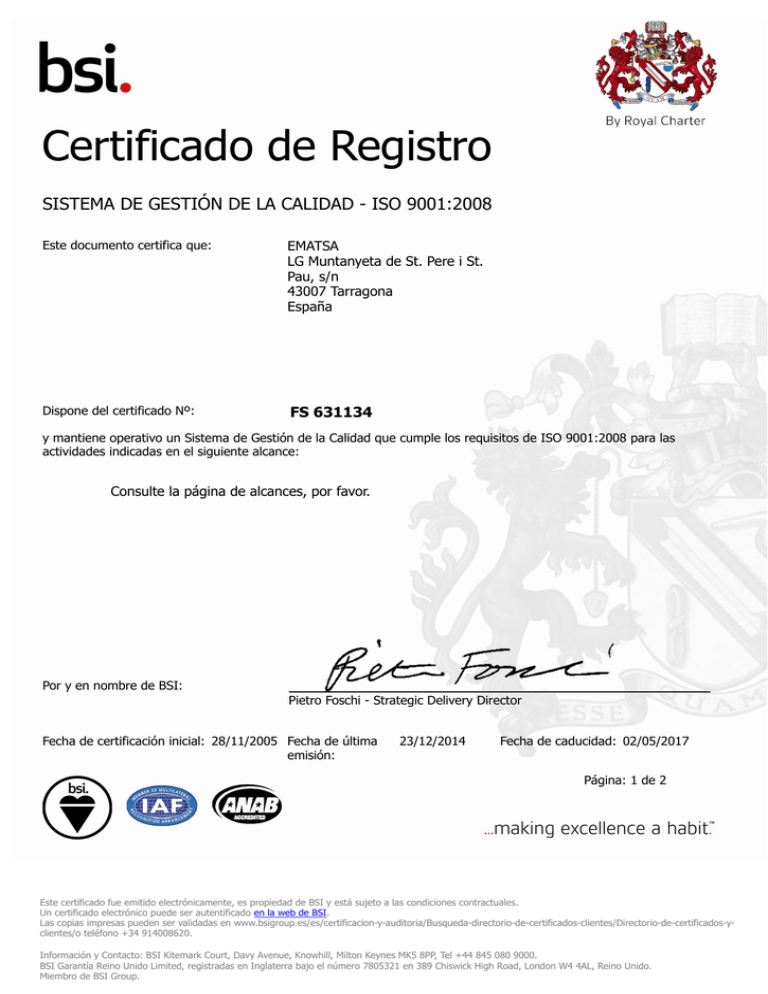 Descargar certificado – Formato PDF