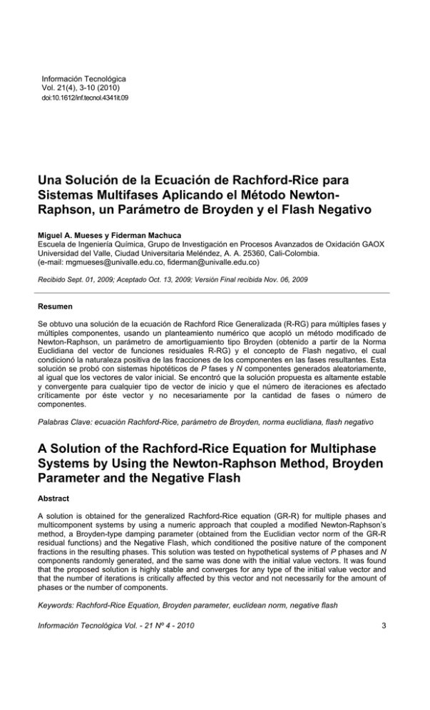 Una Solución de la Ecuación de Rachford