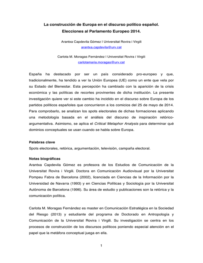 La construcción de Europa en el discurso político español
