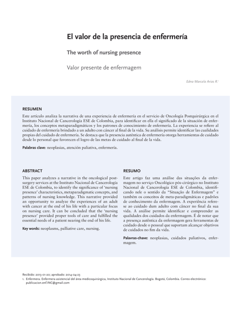 El valor de la presencia de enfermería