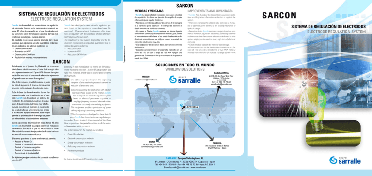 sistema de regulación de electrodos electrode regulation