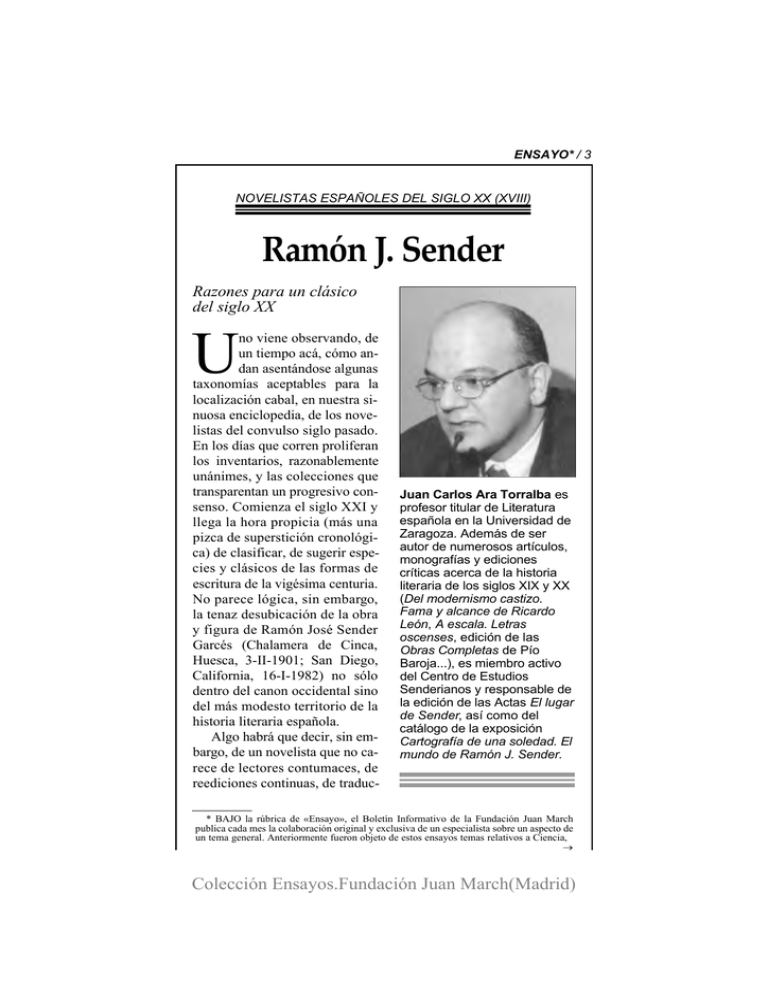 Ramón J. Sender - Biblioteca de la Fundación