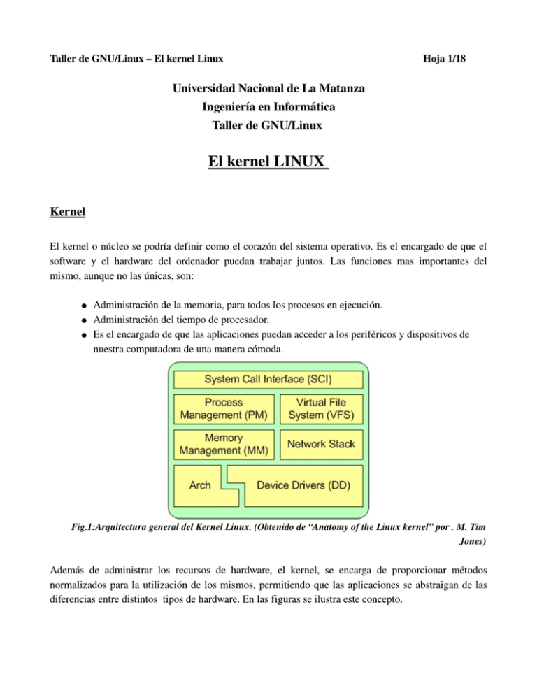 El kernel LINUX - Taller de GNU/Linux