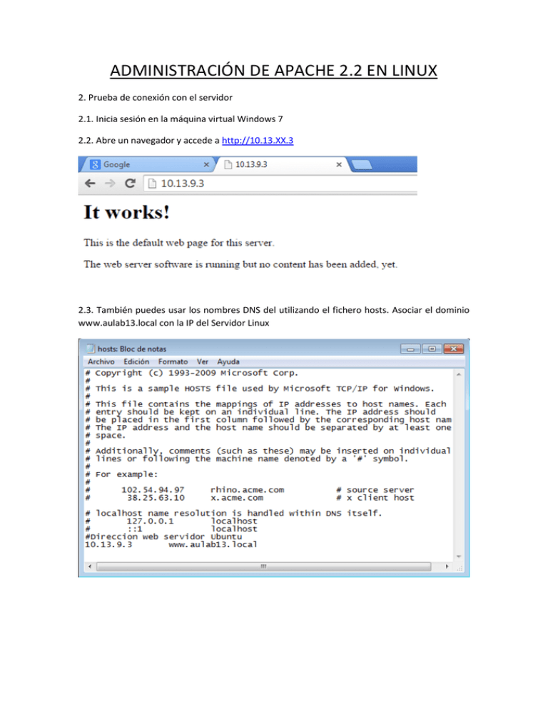 administración de apache 2.2 en linux