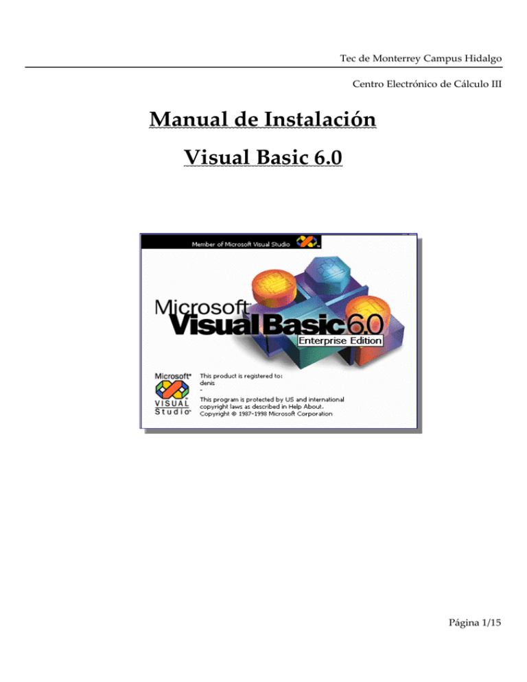 Manual de instalación de Visual Basic