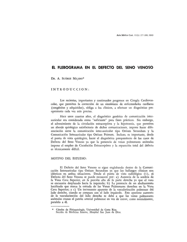 él flebograma en el defecto del seno venoso