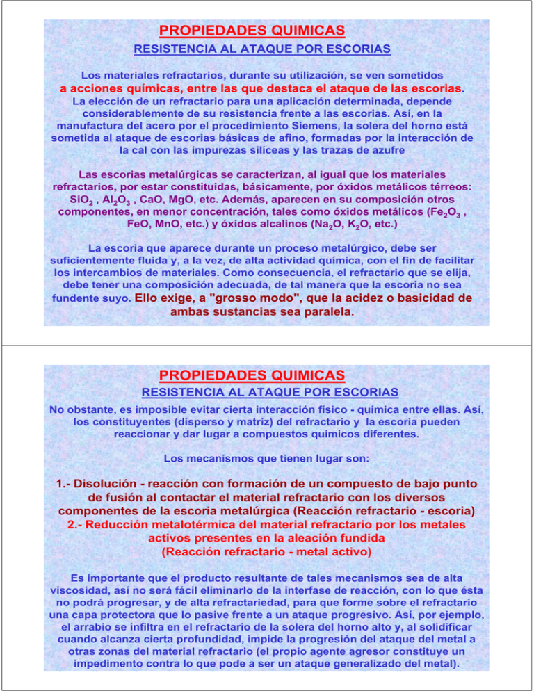 PROPIEDADES QUIMICAS PROPIEDADES QUIMICAS