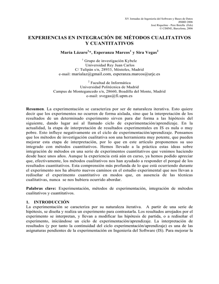 experiencias en integración de métodos cualitativos y