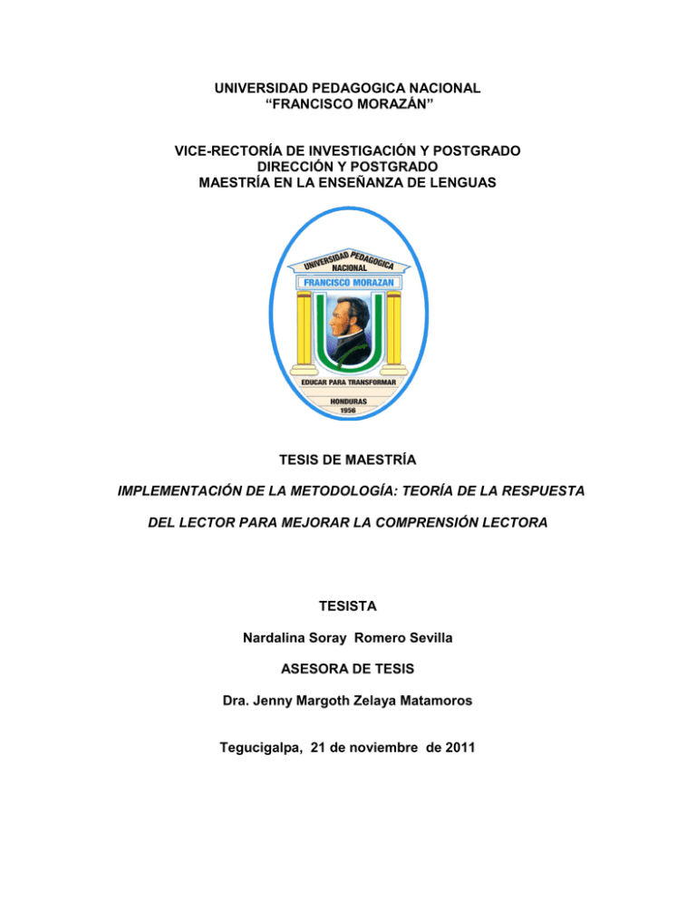 teoría de la respuesta del lector para mejorar la comprensión lectora
