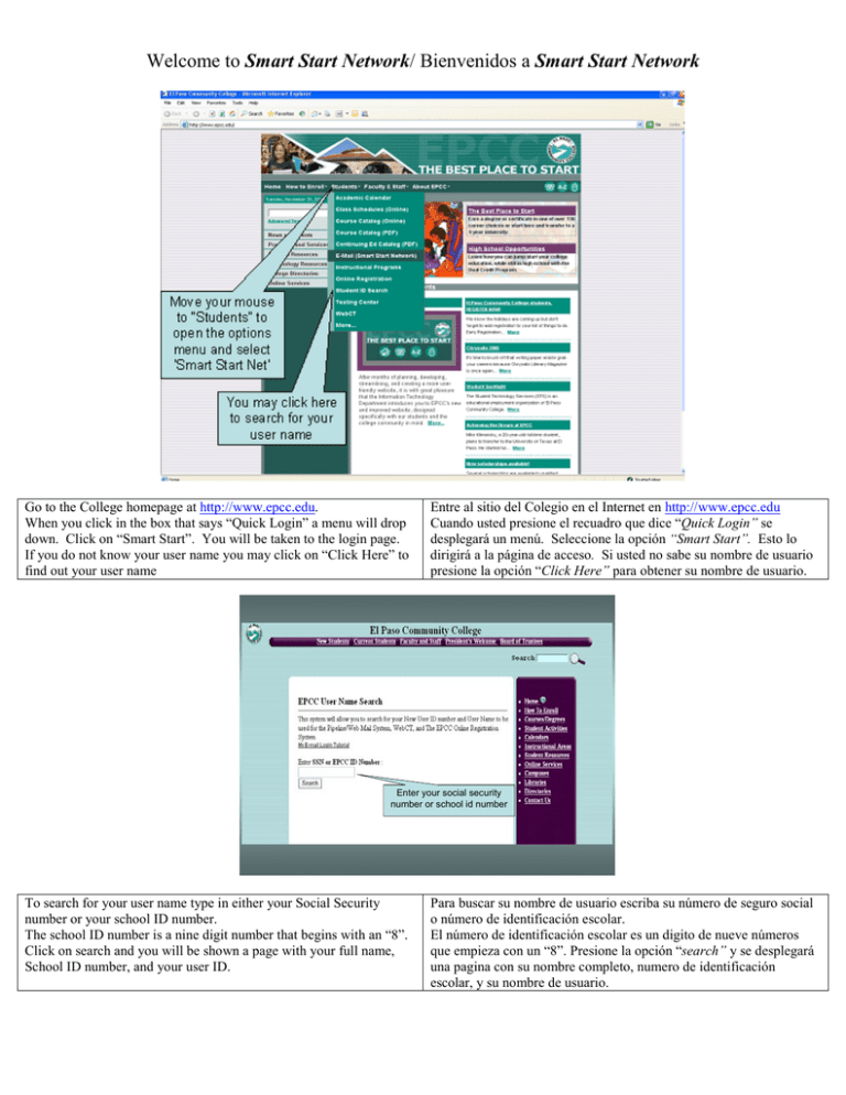 Welcome to Smart Start Network/ Bienvenidos a Smart Start