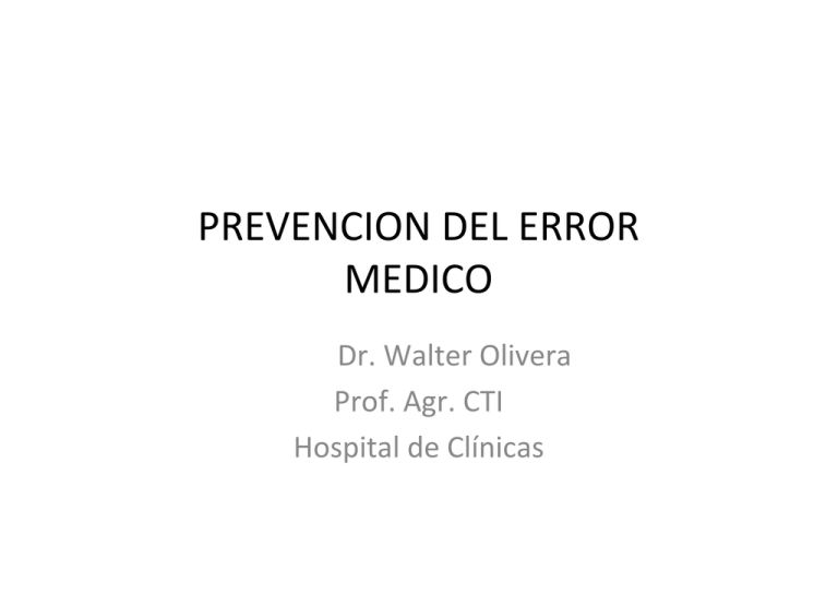 prevencion del error medico